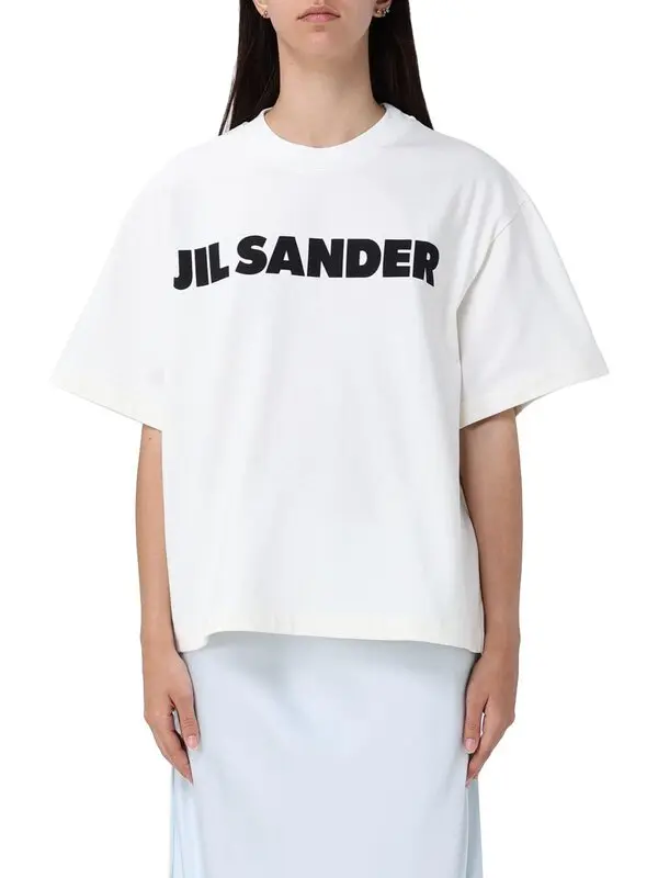 JIL SANDER Cotton T-shirt With Logo - Natural