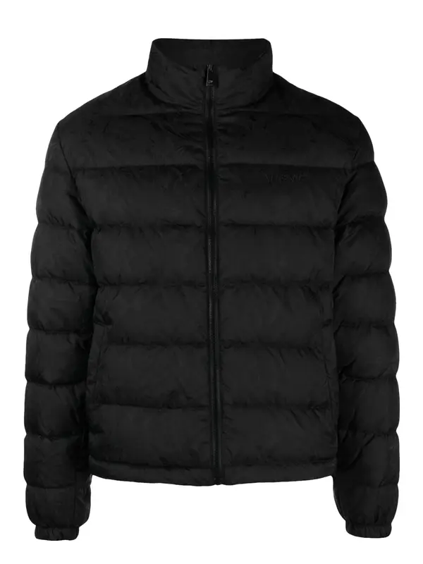 Versace Barocco-print Padded Jacket - Black