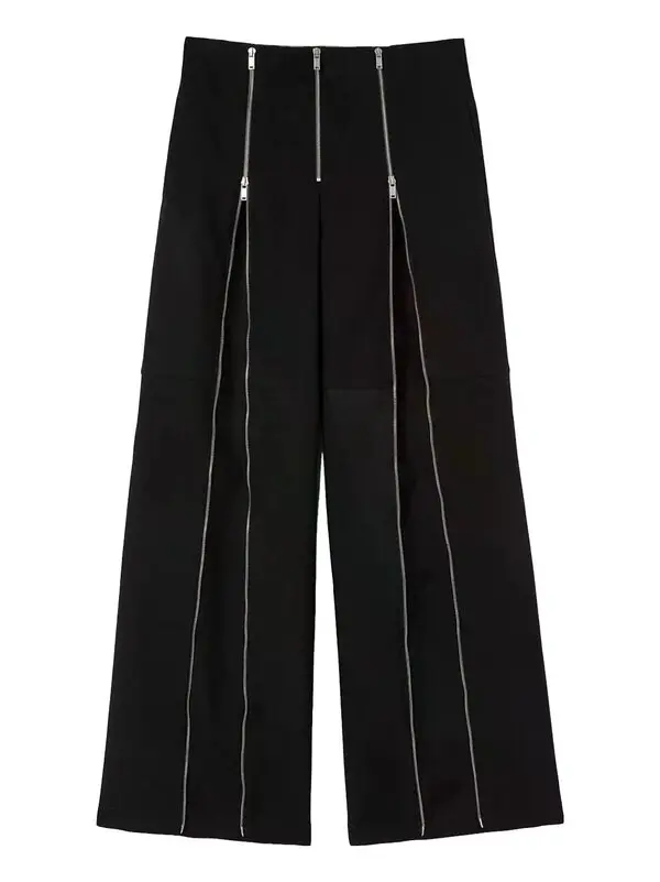 JIL SANDER Zip-up Wide-leg Trousers - Black
