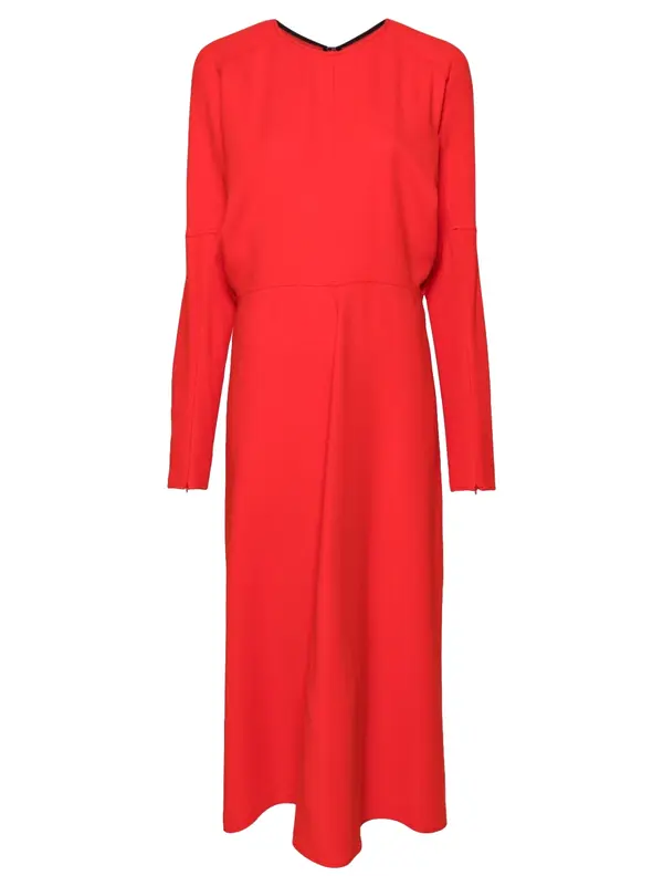 Victoria Beckham Draped Cady Midi Dress - Red