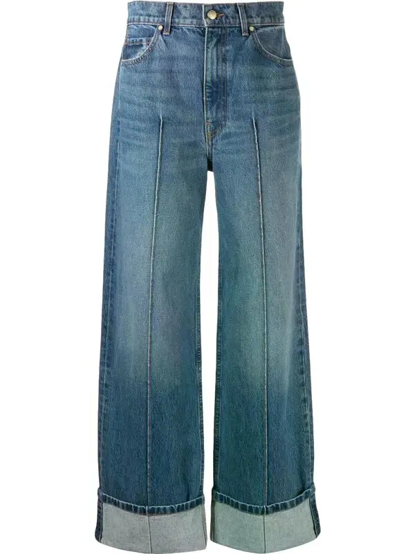 Ulla Johnson The Genevieve High-rise Wide-leg Jeans - Blue