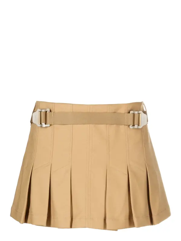 DION LEE Safety Slider Pleated Miniskirt - Neutrals