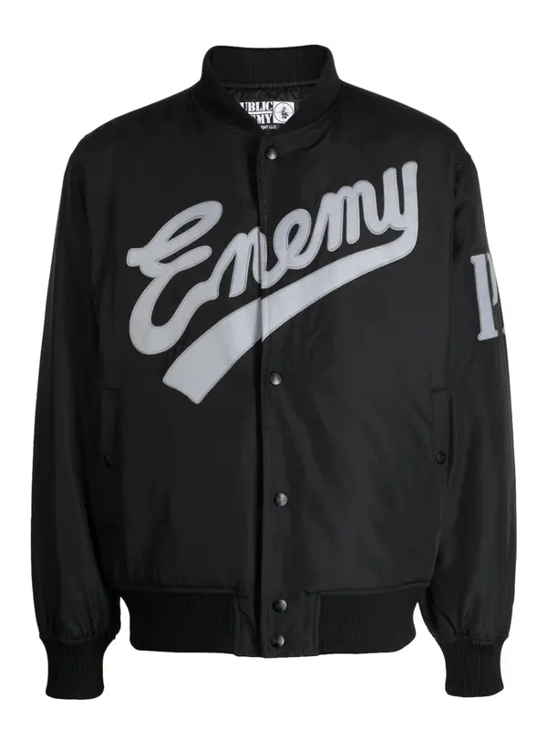NEIGHBORHOOD X Public Enemy Logo-embroidered Bomber Jacket - Black