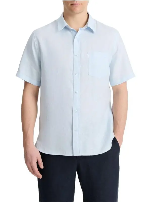 Vince Linen Short-sleeve Shirt - Neutral