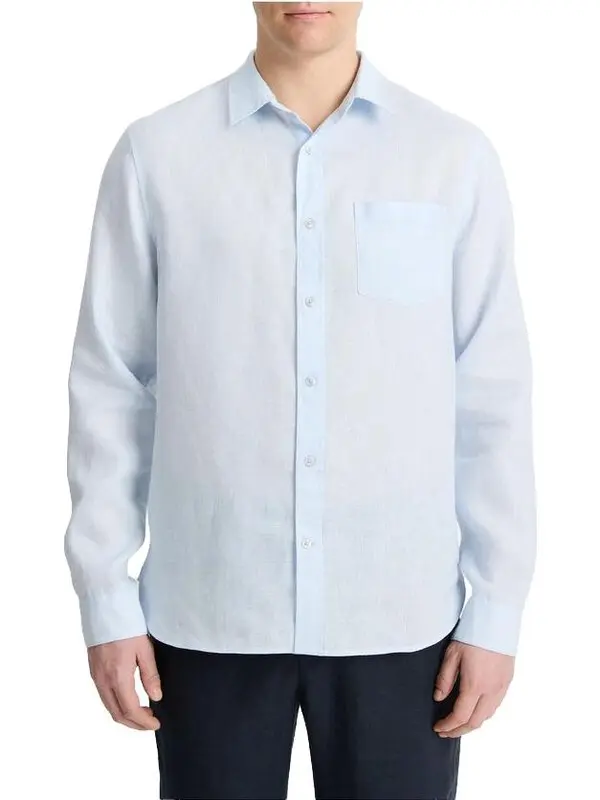 Vince Linen Long-sleeve Shirt - Neutral