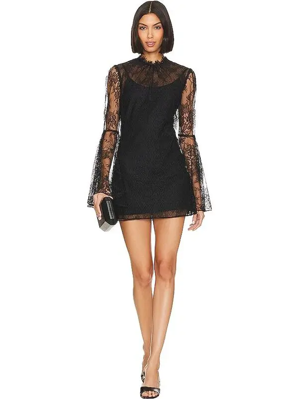 Katie May Leilani Lace Mini Dress - Black