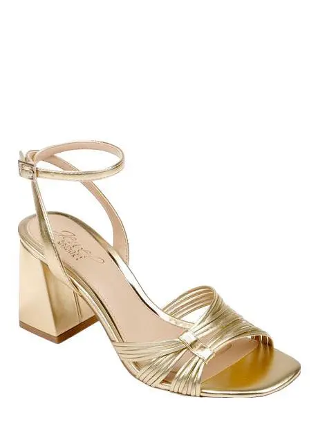 Badgley Mischka Michelle Ankle Strap Sandal - Gold Leath