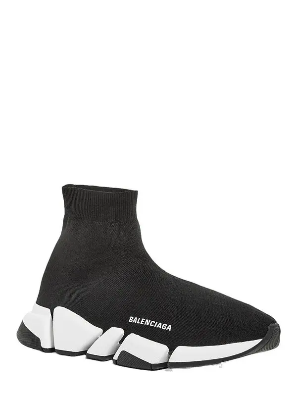 Balenciaga Speed 2.0 Knit High-top Sneakers - Noir/ecru