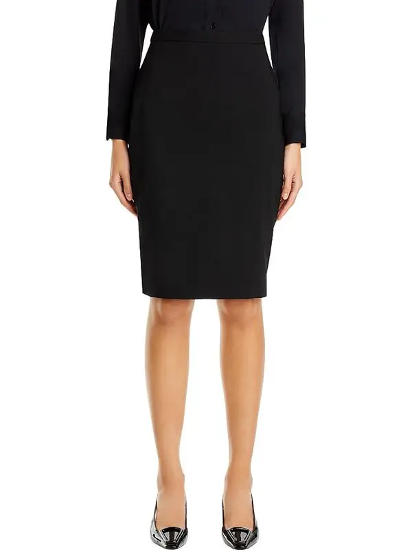 Theory Wool Stretch Pencil Skirt - Black