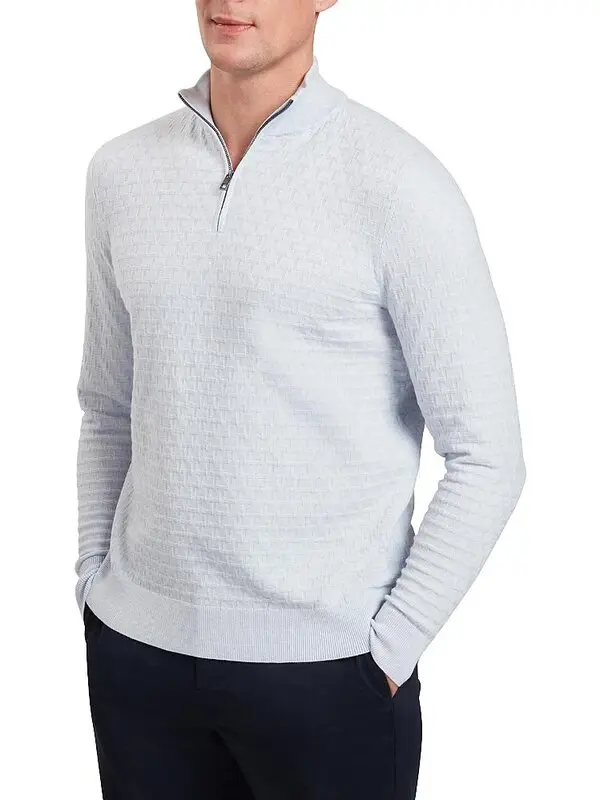 Ted Baker London Quarter Zip Pullover Sweater - Baby Blue