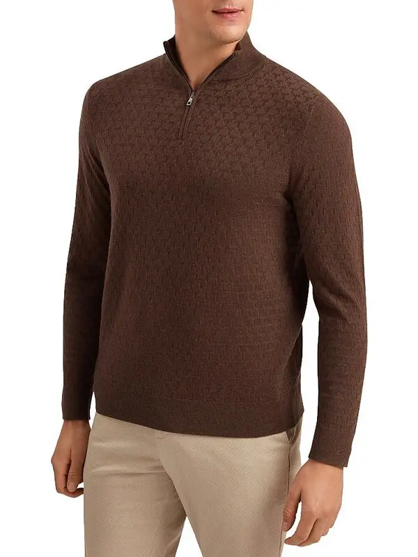 Ted Baker London Quarter Zip Pullover Sweater - Brown