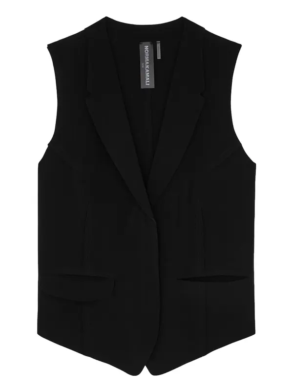 Norma Kamali Stretch-jersey Waistcoat - Black
