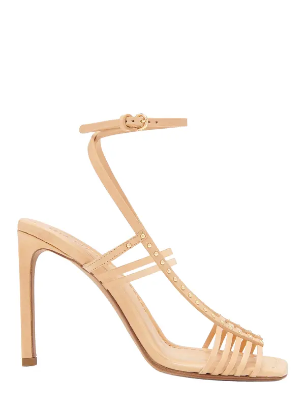 Ulla Johnson Chantal Studded Cage High Heel Sandals - Wheat