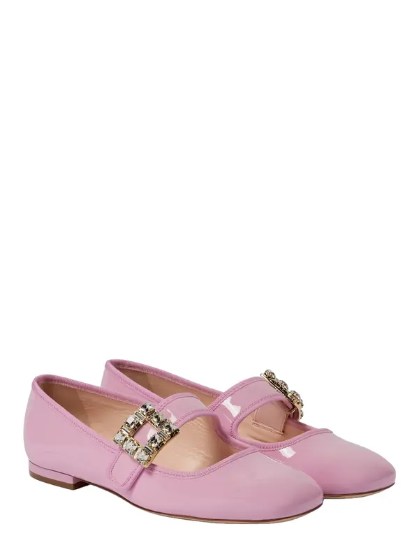ROGER VIVIER Très Vivier Patent Leather Ballet Flats - Pink