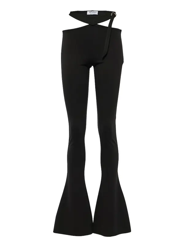 Attico Cutout Flared Pants - Black