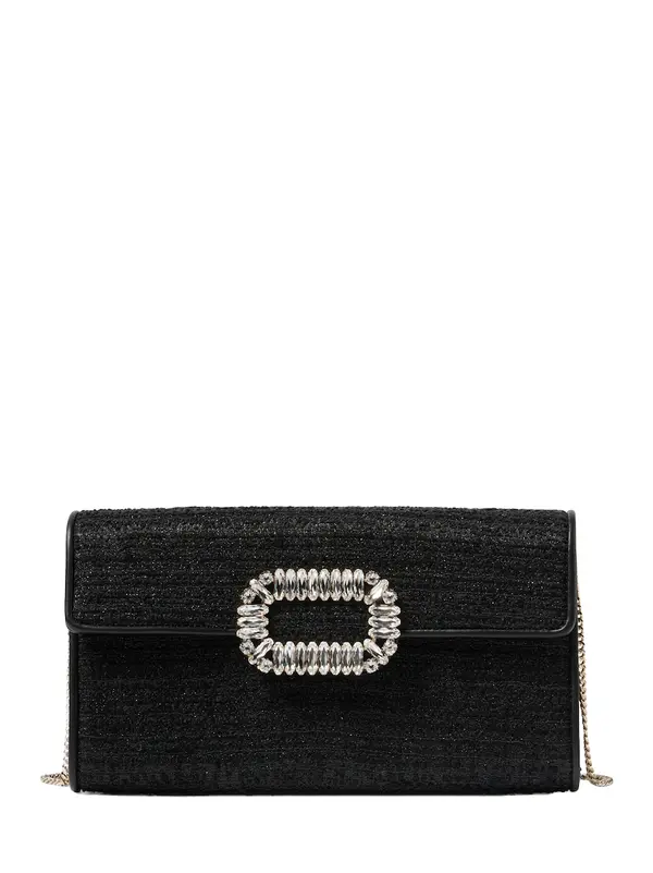 ROGER VIVIER Bouquet Mini Tweed Clutch - Black