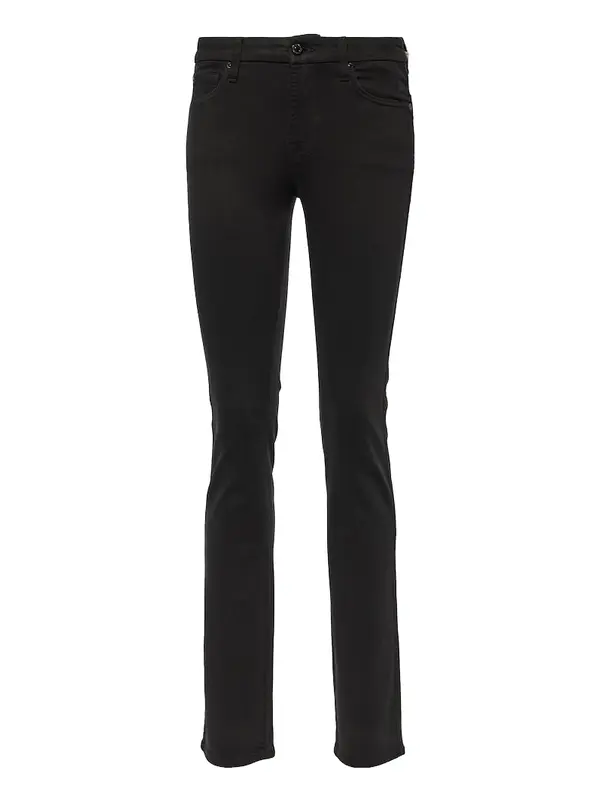 7 For All Mankind High-rise Straight Jeans - Black