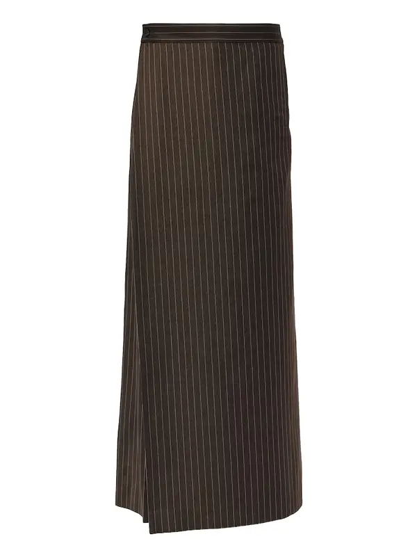Jean Paul Gaultier Tattoo Pinstripe Maxi Skirt - Brown