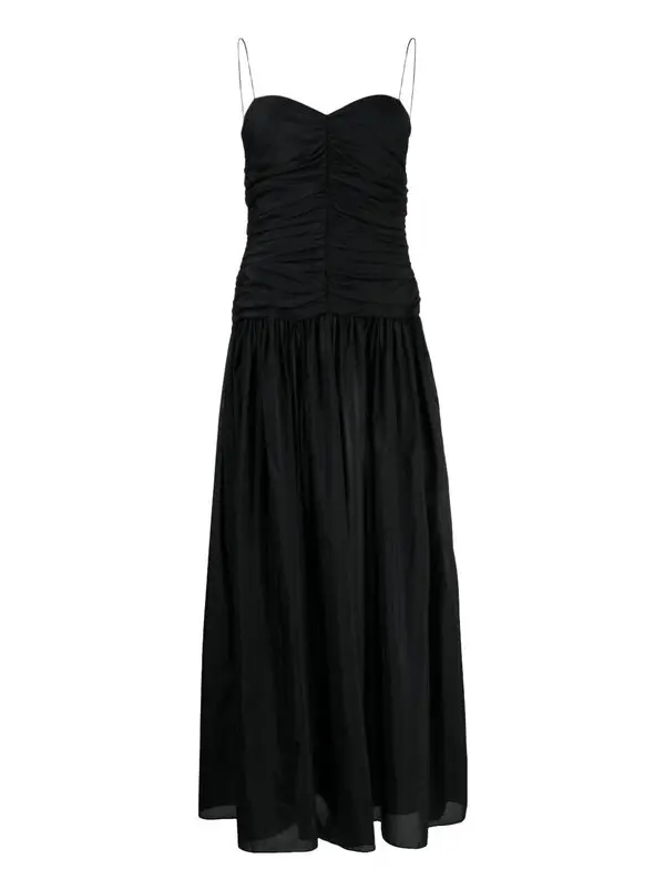 Matteau Drop-waist Gathered Dress - Black