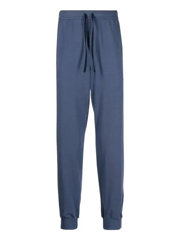 BOSS Drawstring-waist Cotton Track Pants - Blue