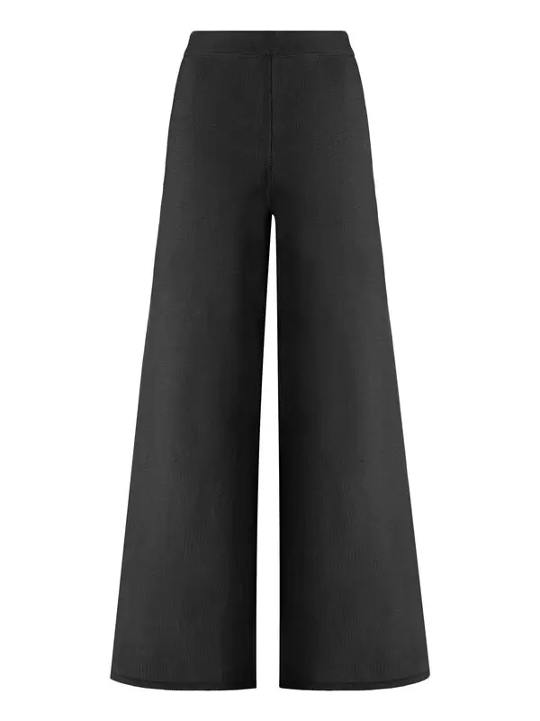 ELCE Lyla Cotton Wide-leg Pants - Black