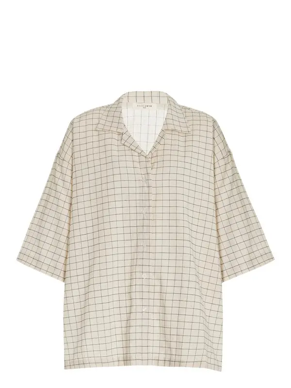 ELCE Rae Checked Cotton-blend Shirt - White