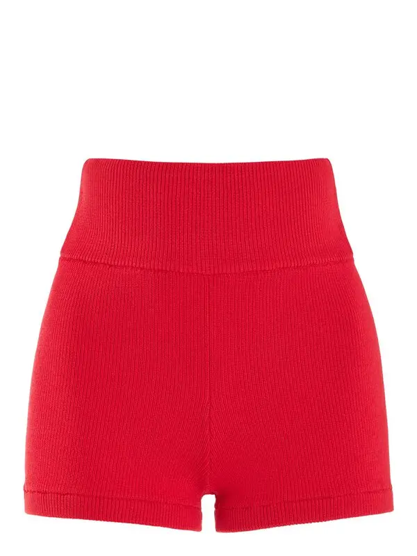 ELCE Sol Ribbed-knit Shorts - Red