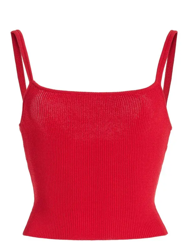 ELCE Sol Ribbed Knit Tank Top - Red