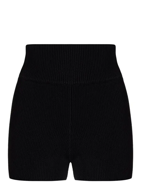 ELCE Sol Ribbed-knit Shorts - Black