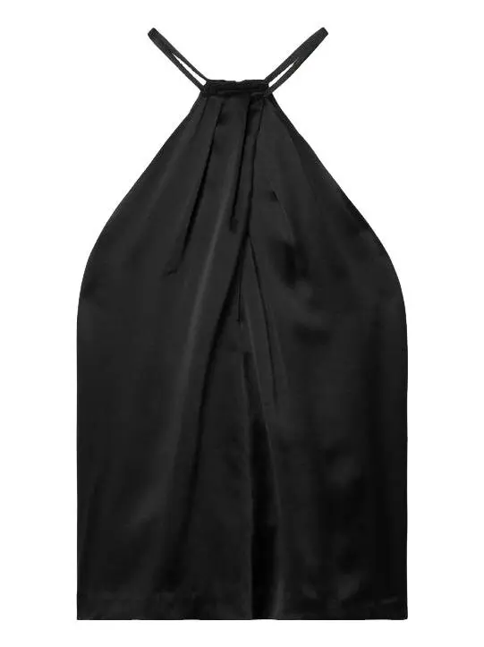 NILI LOTAN - Edwige Silk-satin Halterneck Top