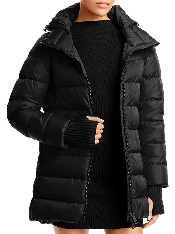 Herno Hooded A-line Puffer Coat - Black