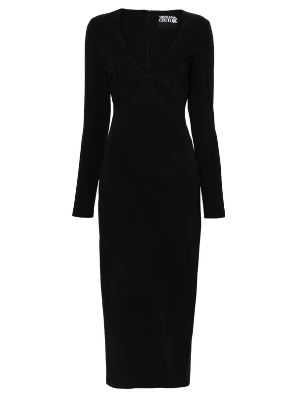 Versace Cut-out Crepe Midi Dress - Black