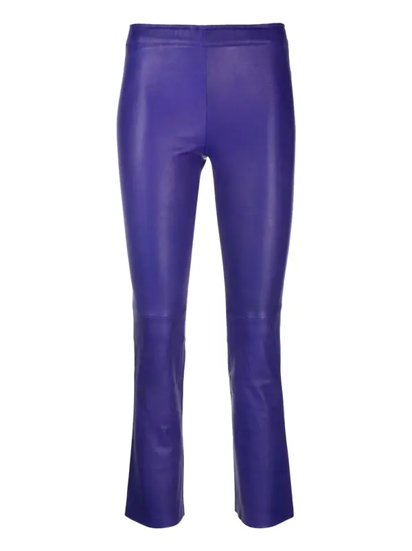 Stouls Cropped Leather Trousers - Purple