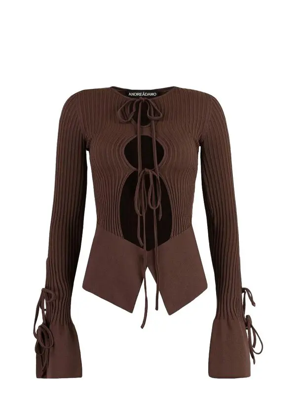 ANDREĀDAMO Long-sleeve Top - Brown
