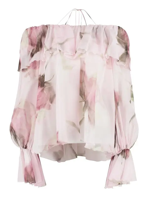 Blumarine Printed Silk Blouse - Pink
