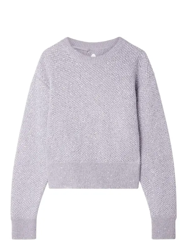 Stella McCartney Sequin-embellished Wool-blend Jumper - Grey