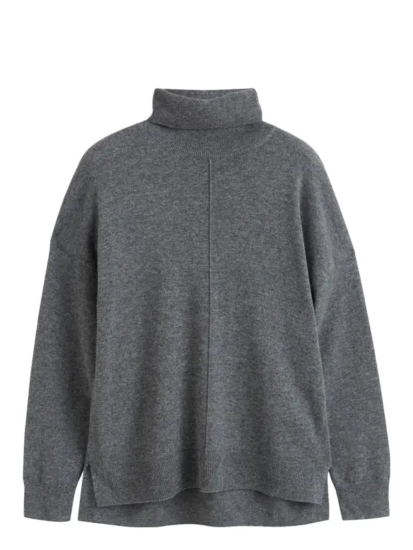 Chinti & Parker Roll-neck Wool Blend Jumper - Grey
