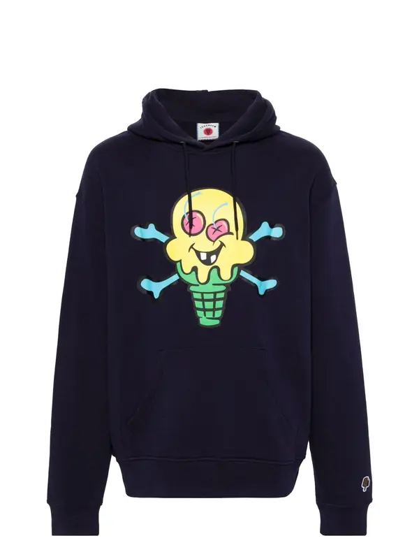 ICECREAM Cones And Bones Cotton Hoodie - Blue