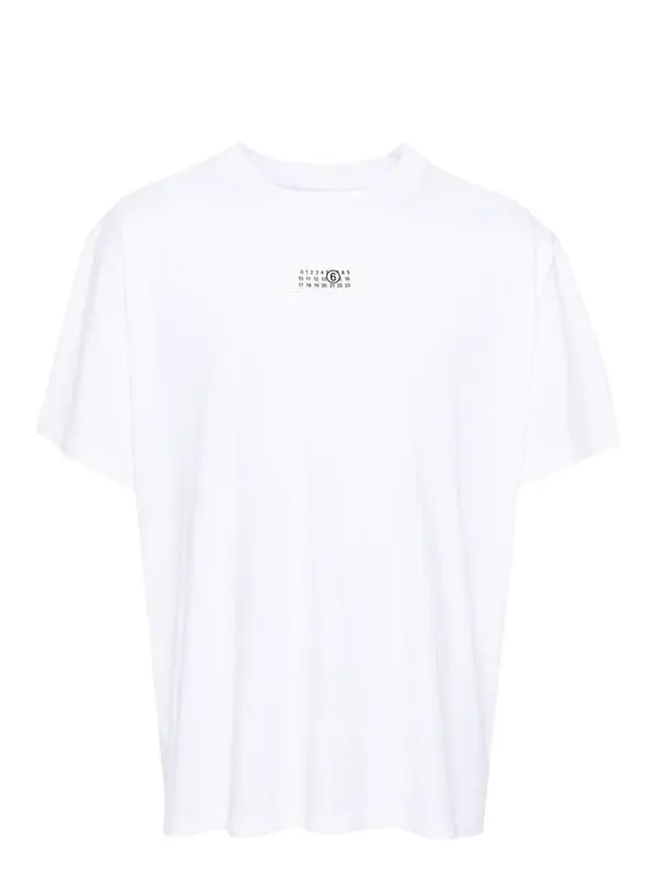 MAISON MARGIELA Numbers Motif-patch Cotton T-shirt - White