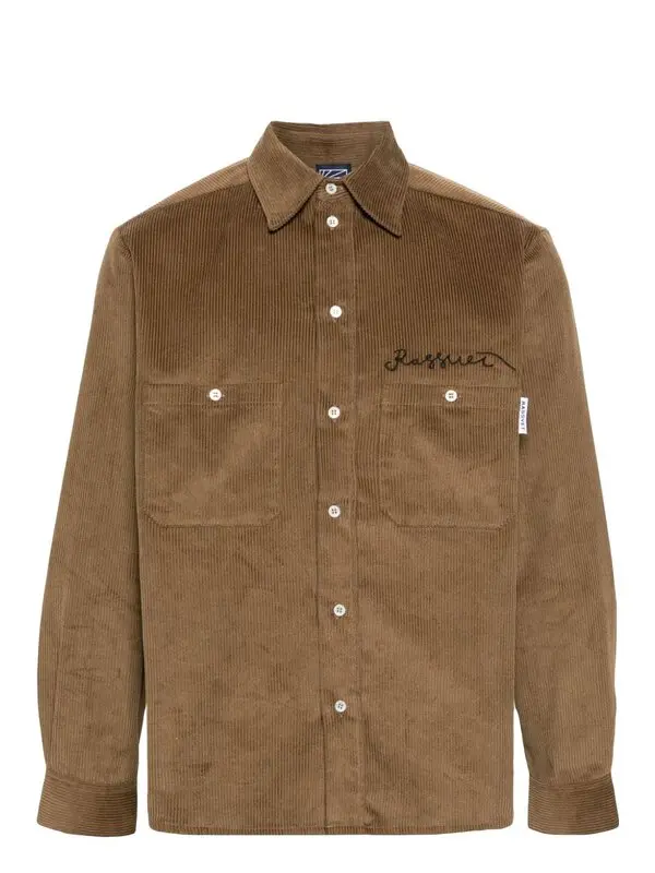 RASSVET Lady Luck Logo-embroidered Corduroy Shirt - Neutrals