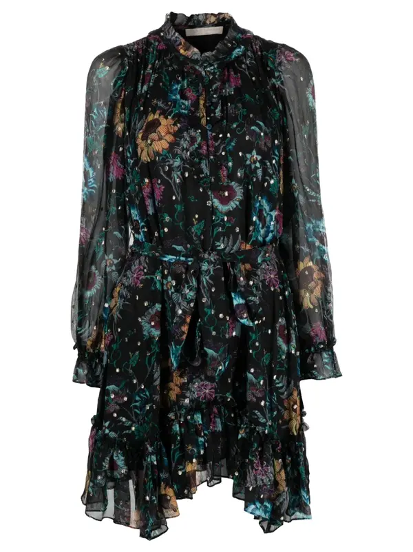 Ulla Johnson Anais Floral-print Dress - Black