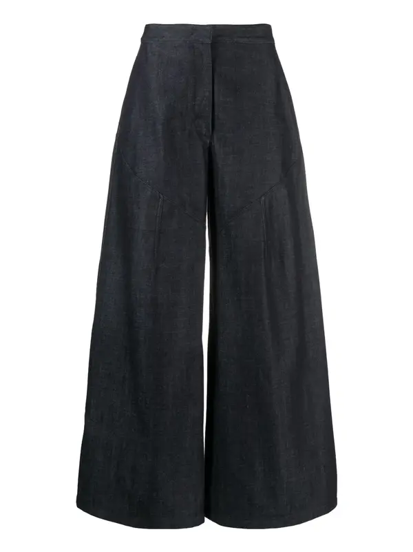 JIL SANDER Cropped Wide-leg Trousers - Blue