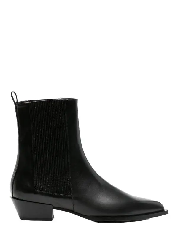 AeydĒ Belinda Leather Ankle Boots - Black