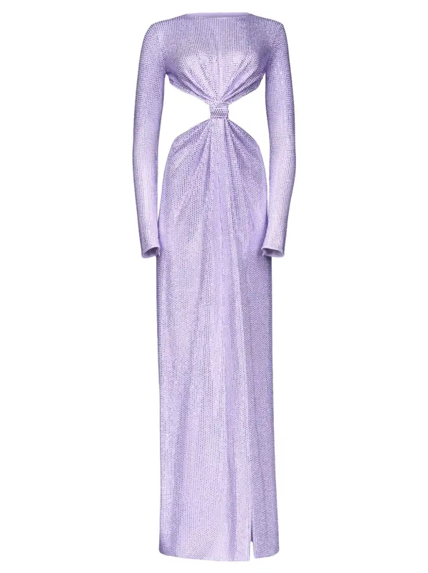 AREA Crystal-embellished Knot Gown - Purple