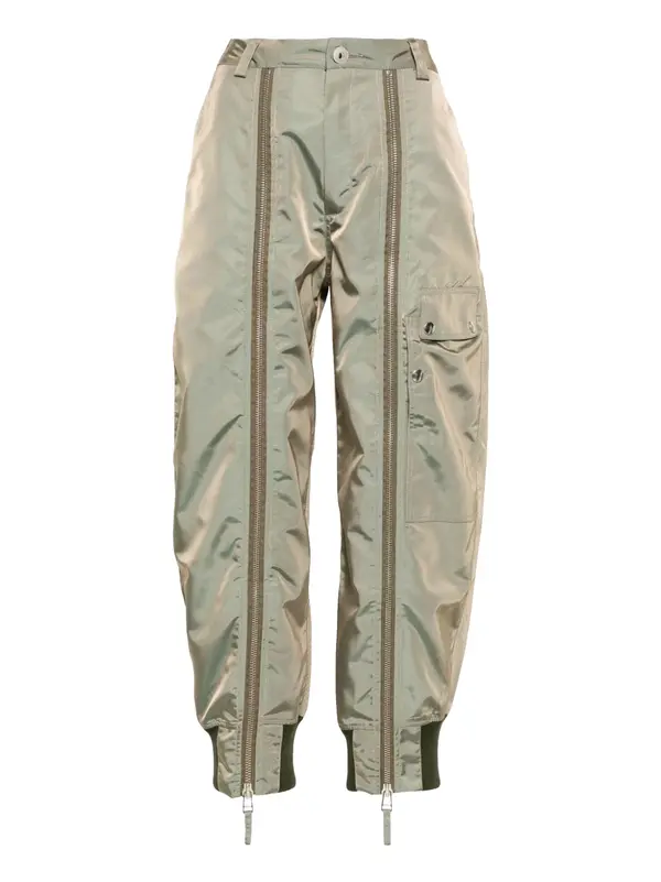 Vaquera Zip-detail Cropped Trousers - Green