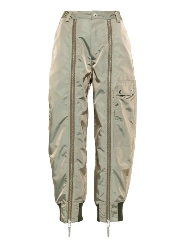 Vaquera Zip-detail Cropped Trousers - Green