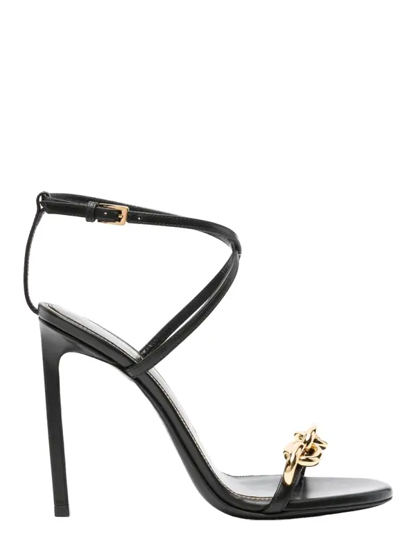 TOM FORD Chain 105mm Leather Sandals - Black