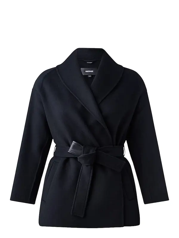 Mackage Tyra Double-face Wool Wrap Coat - Black