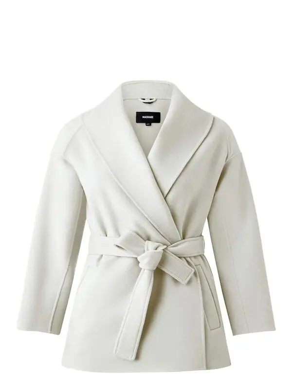 Mackage Tyra Double-face Wool Wrap Coat - Cream