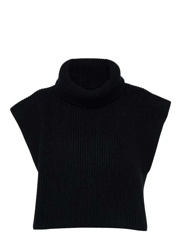 THE ROW Eppie Ribbed-knit Cashmere Collar - Blue